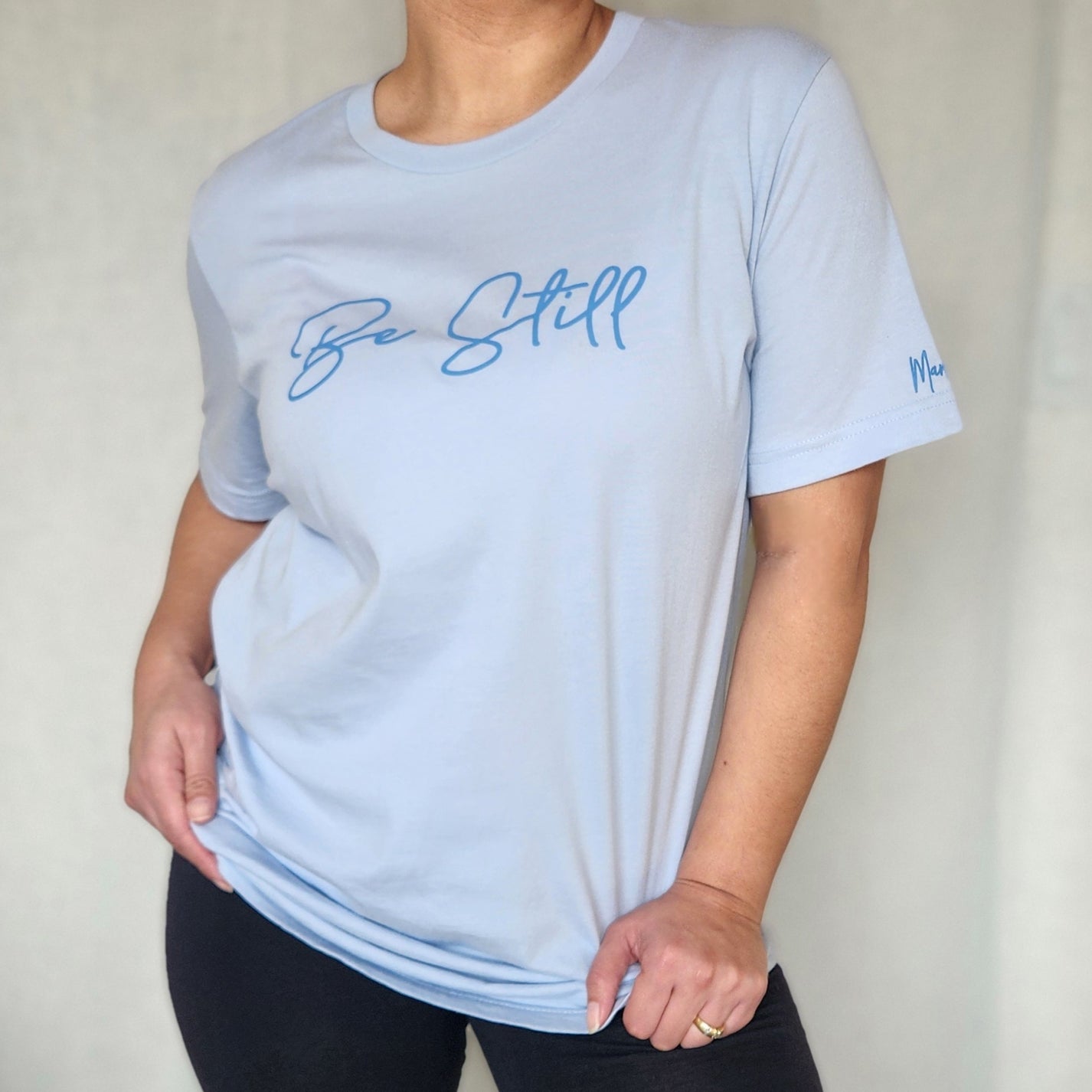 Be Still Tee, T-shirt, Blue t-shirt, baby blue t-shirt – Saint Raphael ...
